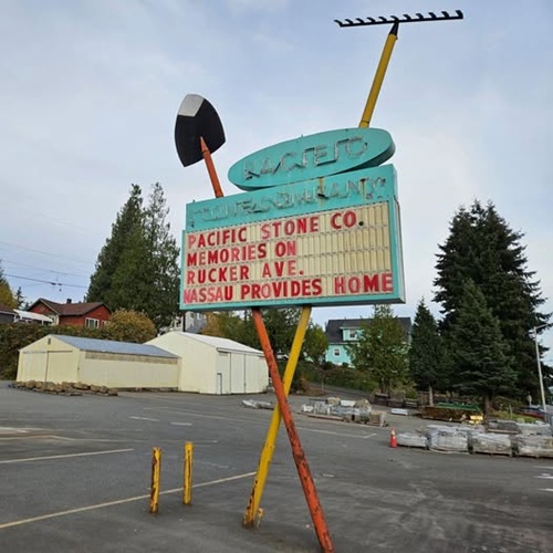 The mystery behind the missing pieces: Pacific Stone sign - Everett Post